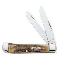 Case 5254 SS Genuine Stag Trapper Knife w/ Clip and Spey Blades | Free ...