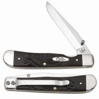 Case 6154LC SS Rough BlackSynthetic Trapperlock Folding Knife w/Belt ...