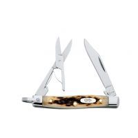 Case 6233RSC SS Amber Bone Pen Knife w/ Scissors with Bail | 5 Star ...