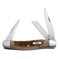 Case 6318PU CV Amber Bone Stockman Knife with Punch, Clip and Spey ...
