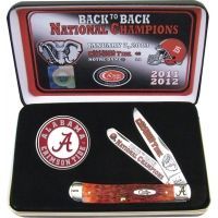 Case Alabama Crimson Tide Back to Back Championships Knife w/ Gift Box