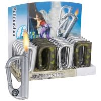 Fox Outdoor Carabiner Butane Lighters W/Compass | Free Shipping over $49!