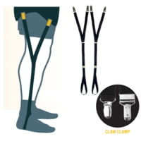 HERO'S PRIDE Adjustable Shirt Holders W/ Claw Clamp & Foot Loop Y-style ...