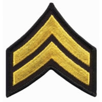 HERO'S PRIDE Medium 3in Gold/black Corporal Chevrons W/ Merrowed Border ...