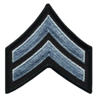 HERO'S PRIDE Medium 3in Gray/black Corporal Chevrons W/ Merrowed Border ...