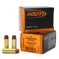 HSM Subsonic 44 Rem Mag 280 Grain Hard Cast Lead Brass Cased Pistol ...