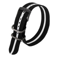 Luminox Nylon Webbing Watch Strap, 23 mm, Black & White Stripe 0FE44E3B
