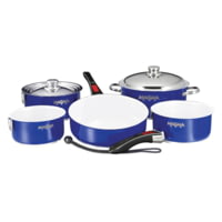 Magma Non Induction White Non-Stick Cookware Set - 10 Piece - Cobalt Blue