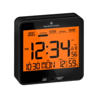 Marathon Atomic Desk Clock w/Backlight, Heat and Comfort Index | Free ...