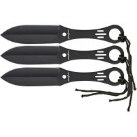 Master Cutlery 3pc Fixed Blade Throwing Knife Set, Black Finish, 3.5in ...
