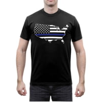 Rothco Thin Blue Line America Map T-Shirt - Men's | Free Shipping over $49!