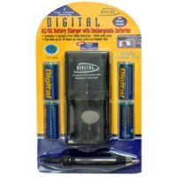 Sakar 4 AA NiMh Batteries w/ Car Charger Rechargeable Battery Charger ...