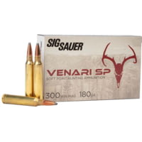SIG SAUER Venari .300 Winchester 180 Grain Soft Point Brass Cased Rifle ...