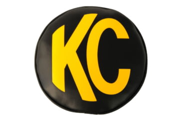 KC HILITES 8inch Light Cover Soft Vinyl Pair Black / Yellow KC Logo