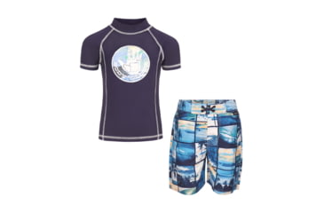 Body Glove Boys' Rash Guard & Swim Shorts Set - Blue Patchwork 833147CF