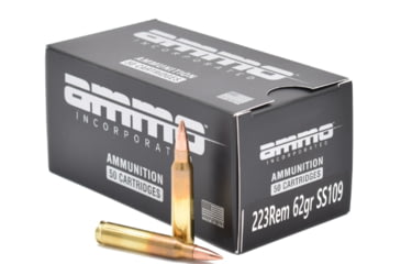 Ammo, Inc. Shield 223 REM 62 Grain SS109 Steel Core Brass Cased Rifle ...