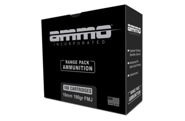 Ammo, Inc. TMC 10mm 180 Grain Full Metal Jacket Brass Cased Pistol Ammunition 10180TMC-A150