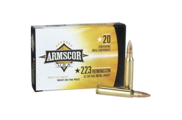Armscor Precision Inc 223 REM 62 Grain FMJ Brass Cased Rifle Ammunition ARMSFAC2238N