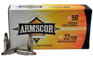 Armscor Precision Inc 22TCM 40 Grain JHP Brass Cased Rifle Ammunition ...