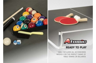 Atomic Hampton 3-In-1 Combo Game Table Billiards, Ping Pong, Dining