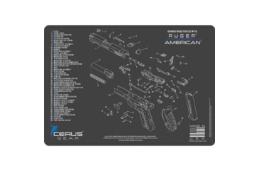Cerus Gear Ruger American Handgun Schematic Cleaning Mat 12x17 Grey and ...