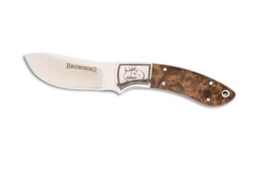 Browning RMEF Packer Burl Wood Fixed Knife w/ 3.13in Blade | Free ...