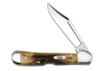 Case 51749L SS Genuine Stag Mini Copperlock Locking Clip Blade Knife ...