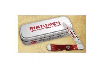 Case 61549L SS USMC Dark Red Bone Copperlock Folding Knife | Free ...
