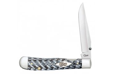 Case Black & White Carbon Fiber - Kickstart TrapperLock Folding Knive w ...