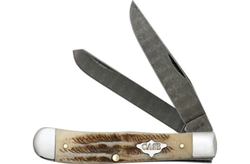 Case Trapper Vintage Bone Damascus steel Folding Knife | Free Shipping ...