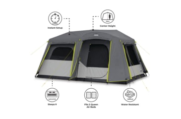 Core Equipment 9 Person Instant Cabin Tent w/ Full Fly | Free Shipping ...