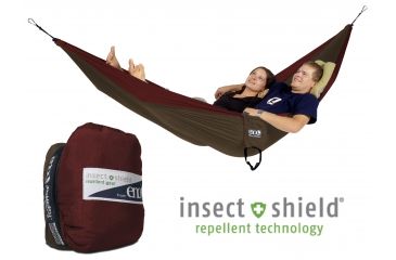 Double Nest Hammock w/ Insect Shield-tomato/khaki | Free Shipping over $49!