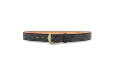 DutyMan 1-1/2inch Basketweave Black Leather Garrison Belt With Gold ...