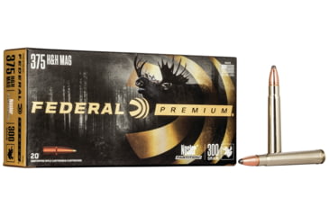 Federal Premium VITAL-SHOK .375 H&H Magnum 300 Grain Nosler Partition ...