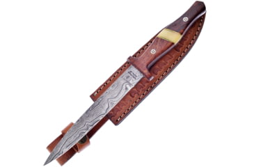 Frost Dagger RosewoDamascus 7.25 in Damascus Steel Fixed Blade Knife ...