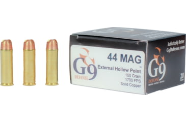G9 Defense 44 Magnum 160 Grain External Hollow Point Brass Cased Pistol ...