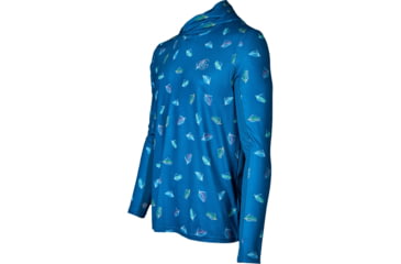 Googan Squad Blue Tossed Jig Hooded Long-Sleeve Shirt w/Mesh Back - Men ...