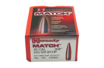 Hornady Bullets .30CAL 225 Grain BTHP MT Pistol Bullets | w/ Free ...