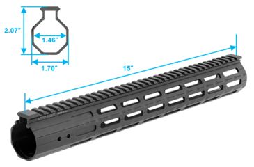 UTG Pro M-LOK Ruger RPR 15in Super Slim Free Float Handguard | 4 Star ...
