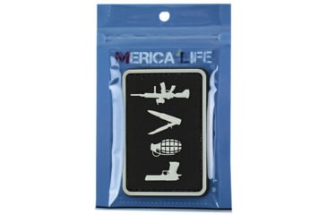 Merica Life LOVE - Pistol Grenade Knife Rifle PVC Patch | Free Shipping over $49!