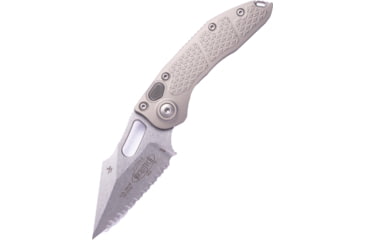 Microtech Stitch Auto S/E Stonewash Full Serrate 3.75in Folding Knife ...