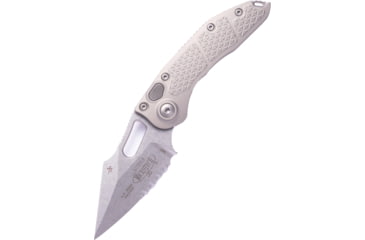 Microtech Stitch Auto S/E Stonewash Part Serrate 3.75in Folding Knife | w/ Free S&H