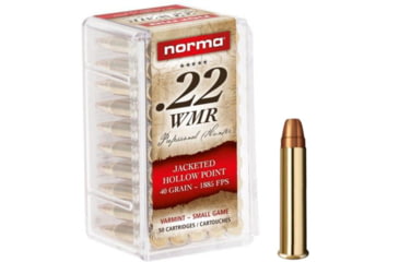 Norma Rimfire .22 WMR 40 Grain Jacketed Hollow Point Brass Cased ...