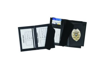 Strong Leather Double Id Flip-out Badge Case With Slide Thru Window ...
