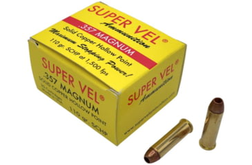 Super Vel Ammunition 357 Magnum 110 grain Solid Copper Hollow Point ...