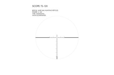 U.S. Optics TS-12X 3-12x44mm Rifle Scope 30mm Tube First Focal Plane ...