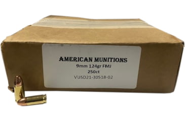 Vairog 9mm Luger 124 grain Full Metal Jacket (FMJ) Brass Casing ...