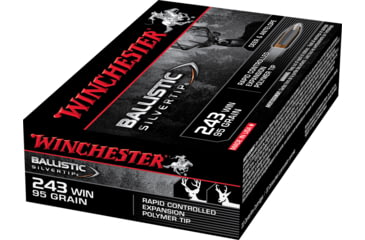 Winchester Ballistic Silvertip .243 Winchester 95 grain Rapid Expansion Polymer Tip Brass Cased ...