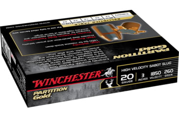 Winchester Partition Gold 20 Gauge 280 grain 3" Shotgun Slug Ammunition ...
