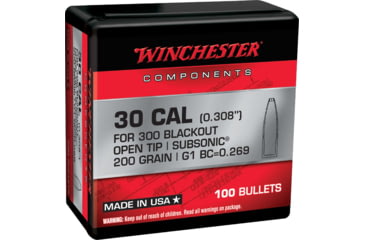 Winchester Rifle Bullets, 300 Blackout, 200 Grain, Open Tip | $1.00 Off ...